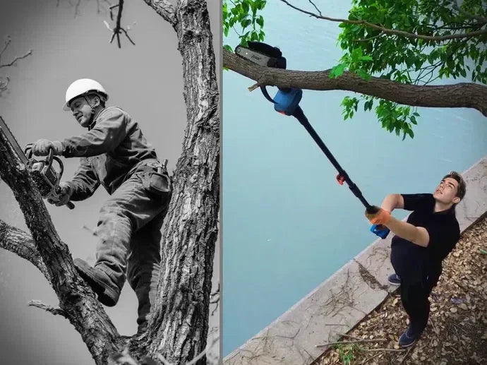 2-in-1 Electric Pole Saw for High And Low Branch Trimming – JOVANT TOOLS